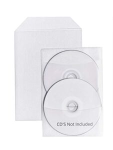 50 clear cpp plastic dvd sleeves with flap for 14mm dvd box awork & 2 disc non-woven sleeves by startechdeals