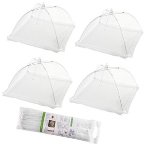 (set of 4) large pop-up mesh screen food cover tents - keep out flies, bugs, mosquitos - reusable