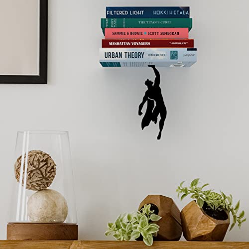 Artori Design Floating Bookshelf for Kids Invisible Shelf - Metal Book Shelf for Wall Decore Book Lovers - Bookshelf Floating Book Shelves for Wall - Superhero Home Decore Bookshelves (Superhero)