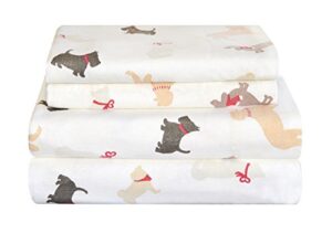 pointehaven flannel 170 gsm sheet set,twin winter dogs