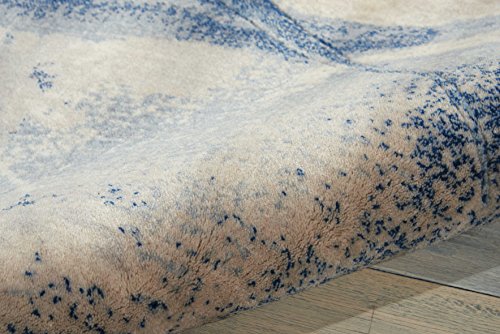 Nourison Somerset Floral Ivory/Blue 7'9" x 10'10" Area-Rug, Easy-Cleaning, Non Shedding, Bed Room, Living Room, Dining Room, Kitchen (8x11)