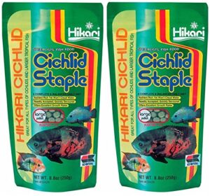 hikari 8.8-ounce cichlid staple floating pellets, large [2-pack]