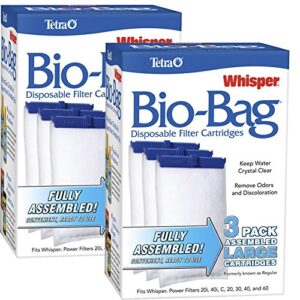 tetra whisper ats26170 assembled biobag filter cartridges, large 6 count