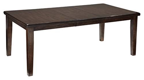 Signature Design by Ashley Haddigan Traditional Rectangular Dining Extension Table, Seats up to 8, Dark Brown