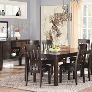 Signature Design by Ashley Haddigan Traditional Rectangular Dining Extension Table, Seats up to 8, Dark Brown