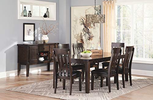 Signature Design by Ashley Haddigan Traditional Rectangular Dining Extension Table, Seats up to 8, Dark Brown