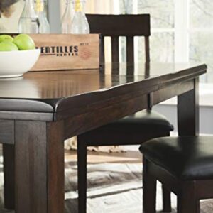 Signature Design by Ashley Haddigan Traditional Rectangular Dining Extension Table, Seats up to 8, Dark Brown