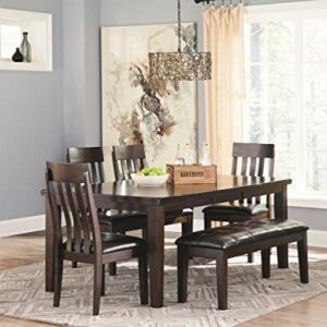 Signature Design by Ashley Haddigan Traditional Rectangular Dining Extension Table, Seats up to 8, Dark Brown