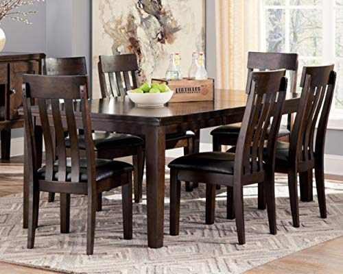 Signature Design by Ashley Haddigan Traditional Rectangular Dining Extension Table, Seats up to 8, Dark Brown