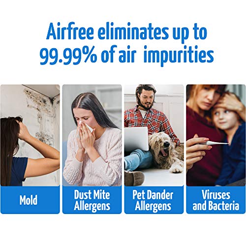 Airfree Iris 3000 Filterless Silent Room Air Purifier, 650 sq. ft, Black