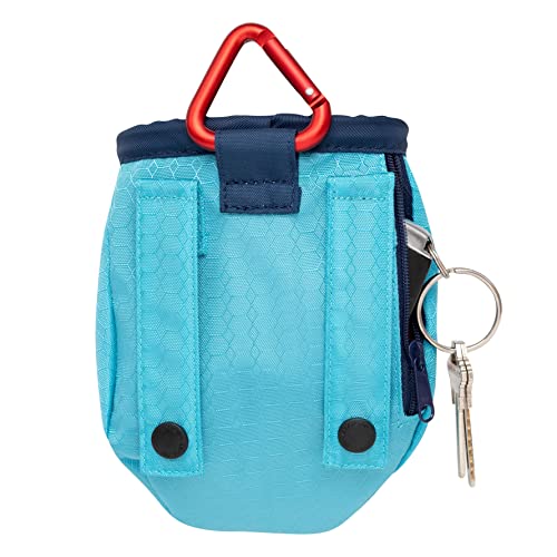 Kurgo Dog Training Treat Pouch Bag, Treat Bags for Dogs, Portable Pet Pocket Waist Clip Bag, Reflective Snack Bag for Pets, Includes Clip & Carabiner, Go Stuff-It Bag, Coastal Blue