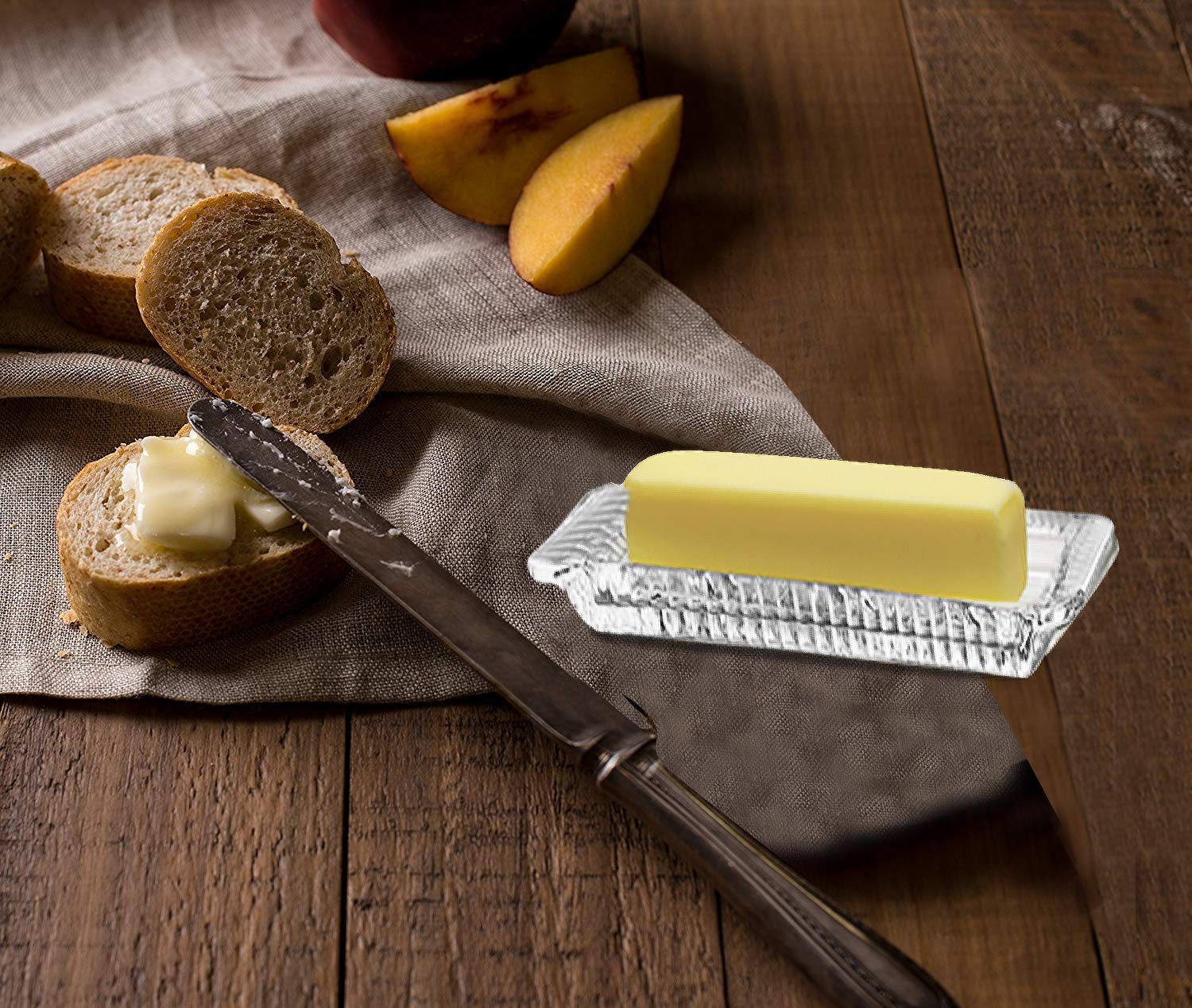 James Scott Glass Butter Dish With Lid, holds a standard stick of butter