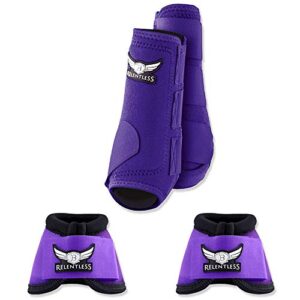 cactus ropes med purple relentless trevor brazile horse front leg sport 2 bell boots