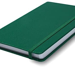 Minimalism Art, Premium Hard Cover Notebook Journal, Classic 5" x 8.3", 122 Numbered Pages, Gusseted Pocket, Ribbon Bookmark, Extra Thick Ink-Proof Paper 120gsm, San Francisco (Ruled, Green)