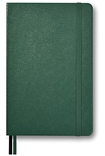 Minimalism Art, Premium Hard Cover Notebook Journal, Classic 5" x 8.3", 122 Numbered Pages, Gusseted Pocket, Ribbon Bookmark, Extra Thick Ink-Proof Paper 120gsm, San Francisco (Ruled, Green)