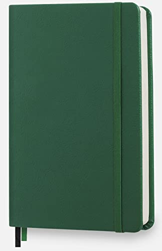 Minimalism Art, Premium Hard Cover Notebook Journal, Classic 5" x 8.3", 122 Numbered Pages, Gusseted Pocket, Ribbon Bookmark, Extra Thick Ink-Proof Paper 120gsm, San Francisco (Ruled, Green)