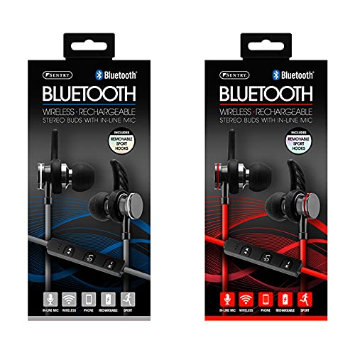 Sentry Industries Inc. HPXBT150 Bluetooth Flat Cord Earbuds with Microphone,Multicoloured