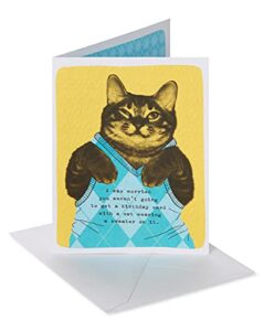 american greetings funny birthday card (cat wearing argyle sweater)