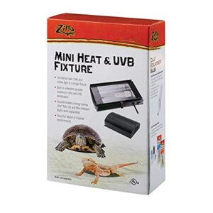 zilla reptile terrarium enclosure mini heat & uvb light fixture (bulb sold separately), white, 1 count (pack of 1)