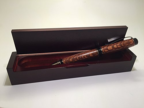 Bendecidos Pens Handmade-Leopard Wood Pen-Titanium Metal, Black