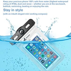 Voxkin ★ Premium Quality Universal Waterproof Case Including Armband ✚ Compass ✚ Lanyard - Best Water Proof, Dustproof Bag for iPhone 12 Pro Max, 12 Mini, S21 Ultra, S20, OnePlus 8, Pixel 5