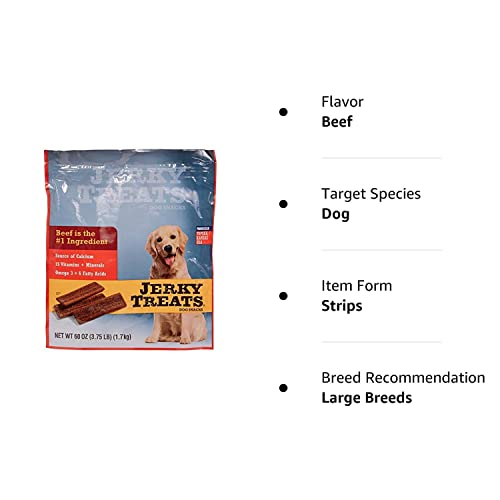 Jerky Treats Tender Strips Dog Snacks Beef 60 oz. 3.75 lbs Jerky-hl Jerky-7q (60 Oz)