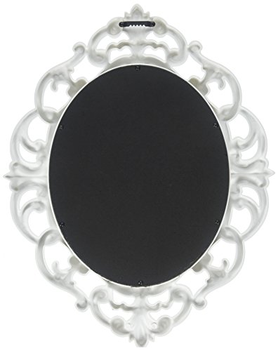 Kole Imports Oval Vintage Wall Mirror, White, 11.5 x 15 Inch