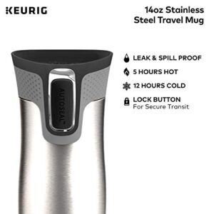 Keurig Contigo Autoseal Coffee Travel Mug, West Loop Vacuum Insulated with Easy-Clean Lid, 14 Oz, Silver