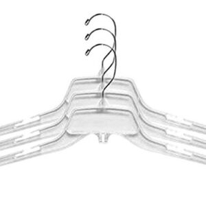 Only Hangers 17 Inch Plastic Clear Unbreakable Top Swivel Hook for T Shirt Blouse Jacket Coat Sweater & More, Pack of 50pcs