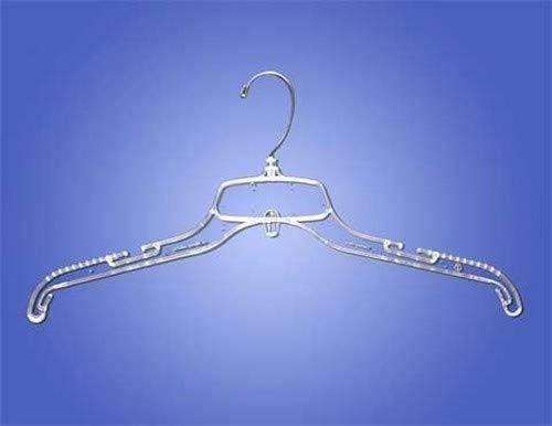 Only Hangers 17 Inch Plastic Clear Unbreakable Top Swivel Hook for T Shirt Blouse Jacket Coat Sweater & More, Pack of 50pcs