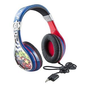 ekids avengers kids adjustable headband, stereo sound, 3.5mm jack, volume limited headphones for school, home, travel