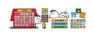 eureka peanuts and snoopy classroom calendar for teachers, 0.1'' x 18'' x 28'', 112pc, model:847152