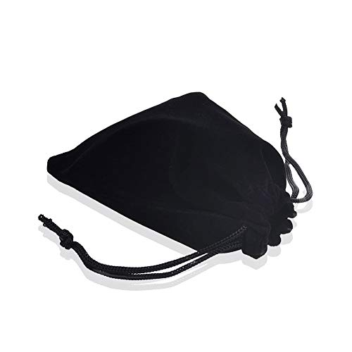 BLUECELL Pack of 20pcs 3" X 4" Velvet Drawstring Cloth Jewelry / Gift / Headphones Bag / Pouches (Black)