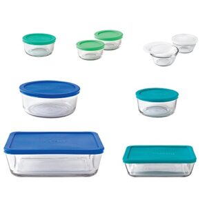 anchor hocking glass food storage containers with snugfit lids (20-piece, mixed sizes, glass tempered tough for oven, microwave, fridge, and freezer)