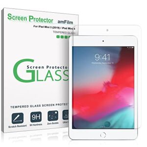 amfilm screen protector for ipad mini 5/ipad mini 4, tempered glass, 1 pack