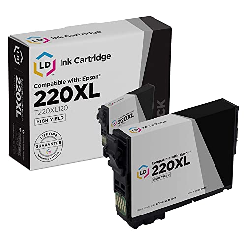 LD Products Remanufactured Replacement for Epson 220XL Ink Cartridges 220 XL T220XL120 High Yield (Black) for XP-320, XP 420, XP-424, Workforce WF-2630, WF-2650, WF2660, WF-2750, WF-2760