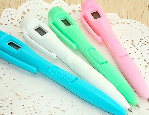 Set of 6 Cute Electronic Clock Ball Point Pen Gifts Prizes for Kids Civil Servants School Office