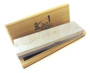 genuine arkansas combination soft (medium) and hard (fine) knife sharpening bench stone whetstone 8" x 2" x 1" in wood box mfc-8-c