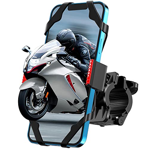 IPOW Motorcycle Phone Mount, Bike Phone Mount Holder, Universal Cell Phone Bicycle & Motorcycle Handlebar Phone Holder, Compatible with Smartphones 13/12/11/X/XR/XS/8/7,Galaxy S20/S10/S9