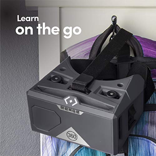 Merge VR Headset - Augmented Reality and Virtual Reality Headset, Play Educational Games and watch 360 Degree Videos, STEM Tool for Classroom and Home, Works with iPhone and Android (Pulsar Purple)