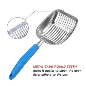 Chi-buy The Latest Update Cat Litter Scoop with Metal TABS/Round Teeth, Deep Shovel Sifter Cats Litter Scoop, Durable Pet Kitty Litter Scooper in Aluminium