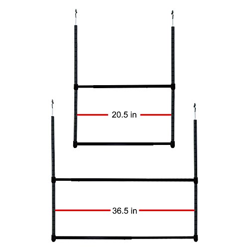 Oceanstar 2-Tier Portable Adjustable Closet Hanger Rod, 23 in, Black