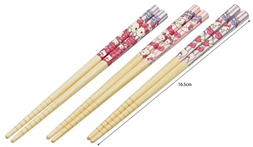 Helo Kitty Bamboo Chopsticks 3 pcs set