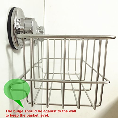 iPEGTOP Suction Cup Deep Shower Caddy Bath Wall Shelf for Large Shampoo Shower Gel Holder Bathroom Storage - Rustproof Stainless Steel