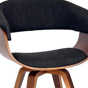 Armen Living Summer Chair in Charcoal Fabric and Walnut Wood Finish, 31" x 25" x 22"