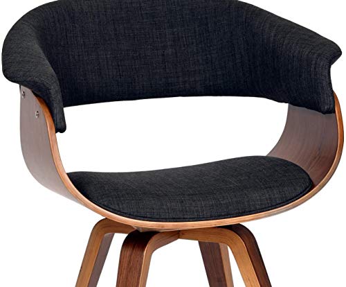 Armen Living Summer Chair in Charcoal Fabric and Walnut Wood Finish, 31" x 25" x 22"