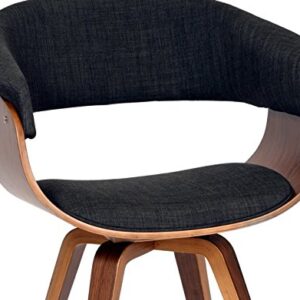 Armen Living Summer Chair in Charcoal Fabric and Walnut Wood Finish, 31" x 25" x 22"