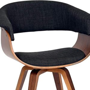 Armen Living Summer Chair in Charcoal Fabric and Walnut Wood Finish, 31" x 25" x 22"