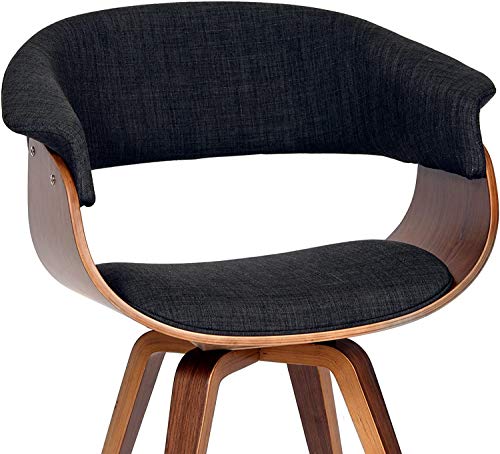 Armen Living Summer Chair in Charcoal Fabric and Walnut Wood Finish, 31" x 25" x 22"