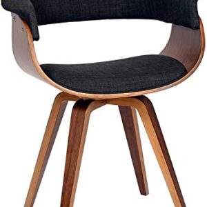 Armen Living Summer Chair in Charcoal Fabric and Walnut Wood Finish, 31" x 25" x 22"